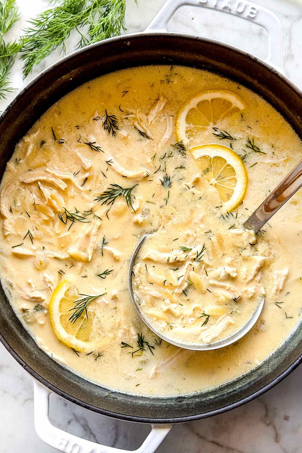 Avgolemono With Orzo (Greek Lemon Chicken Soup) | foodiecrush.com
