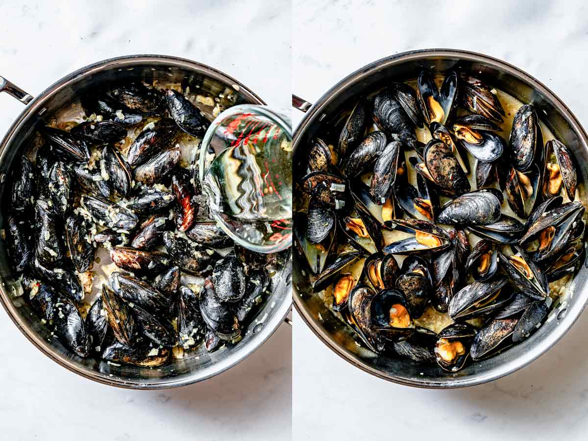 Easy 25-Minute Steamed Mussels with White Wine Sauce | foodiecrush.com