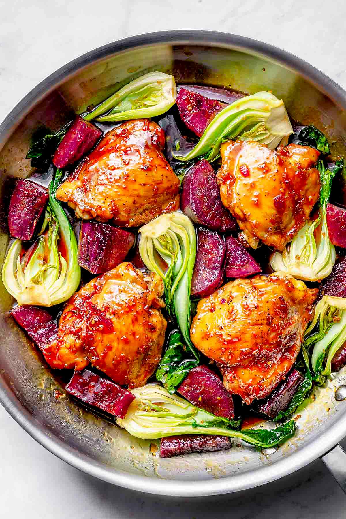 30-Minute, One-Pan Sweet Soy Ginger Glazed Chicken | foodiecrush.com
